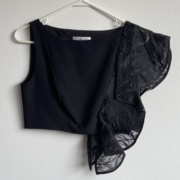 Milly | Tops | Milly Crop Top Fringe Shoulder Brand New Small | Poshmark